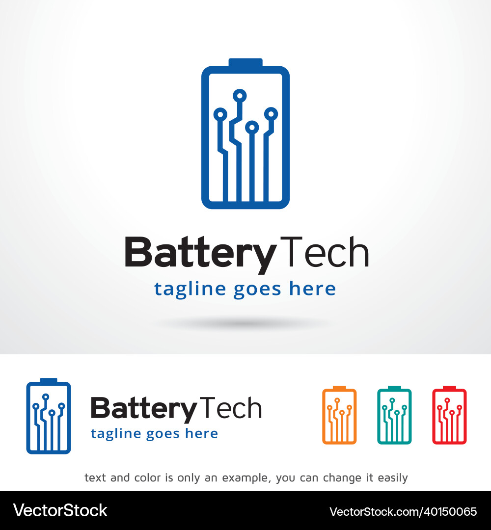 Battery logo template Royalty Free Vector Image