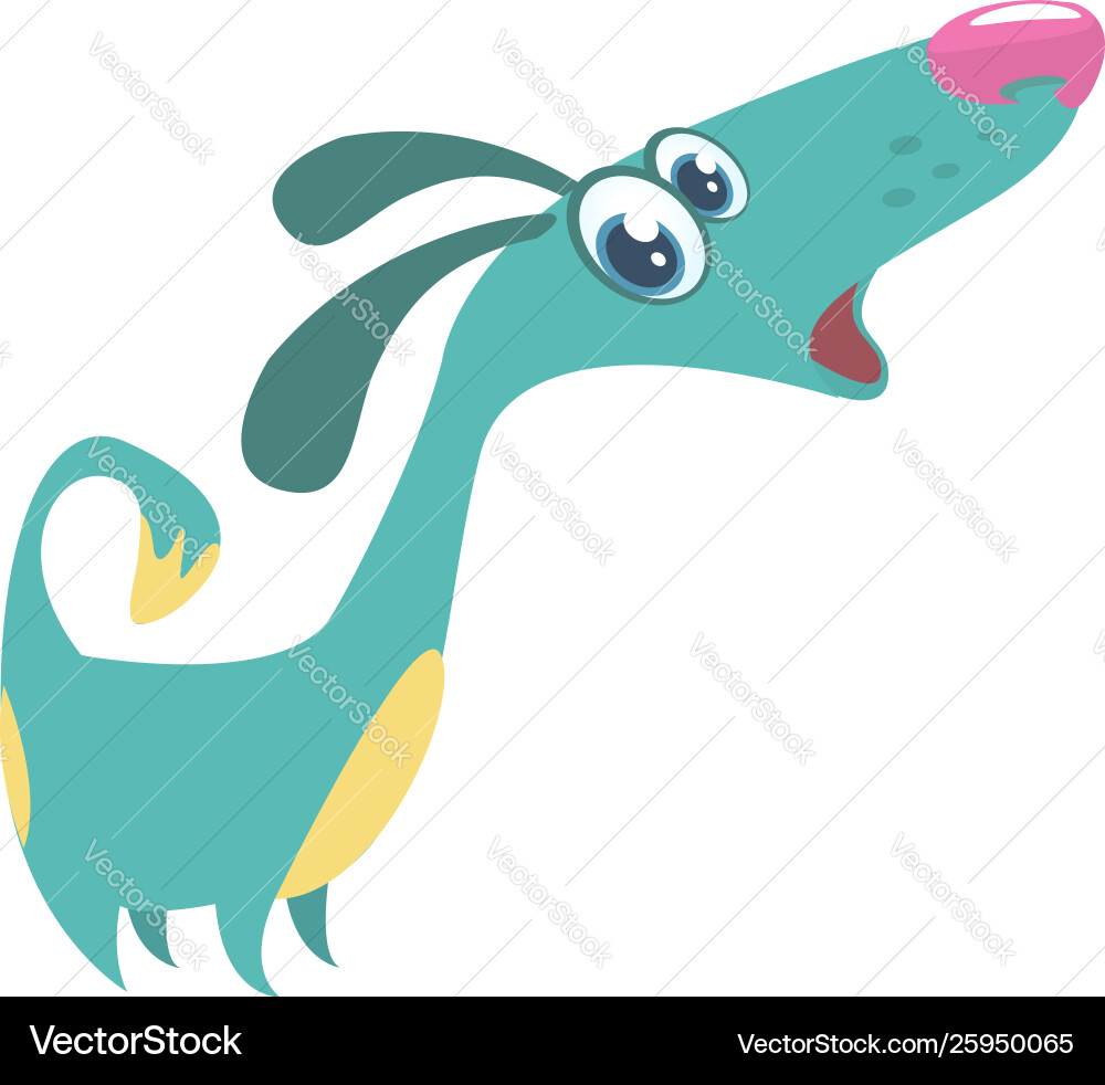 Cartoon funny dog singing flat design Royalty Free Vector