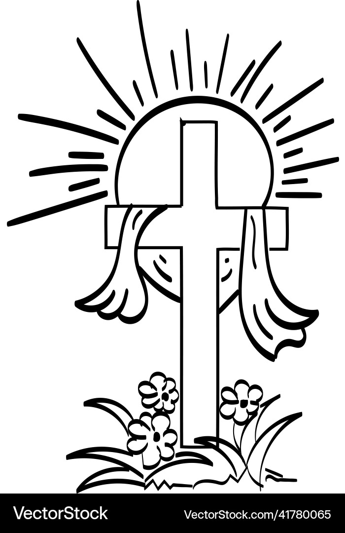 Christian art line for print Royalty Free Vector Image