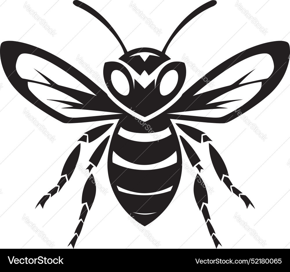 Crafted ferocity hornet mascot black icon Vector Image