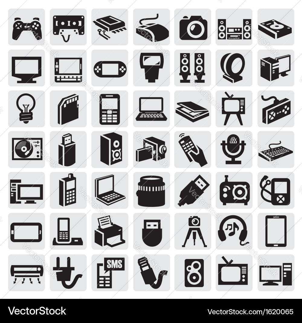 Elektronische Geräte Icons Lizenzfreies Vektorbild