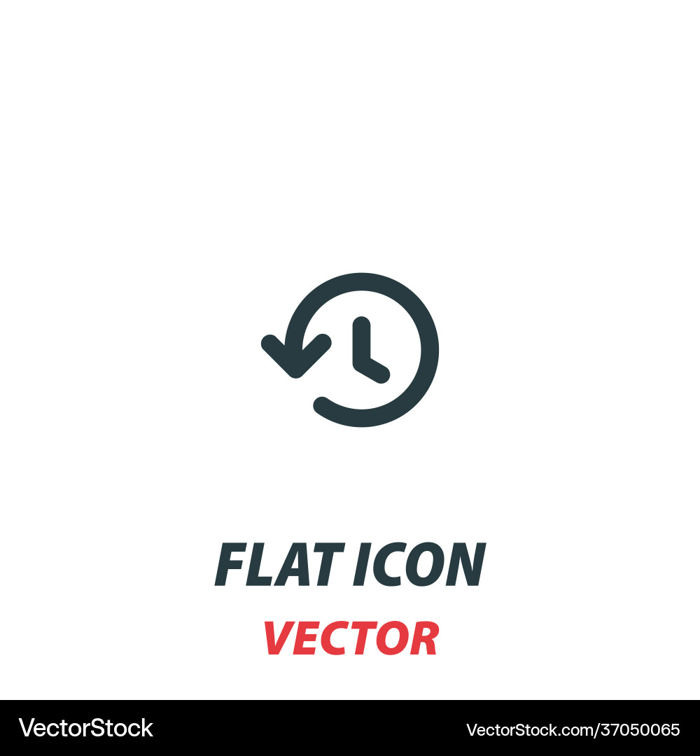 Fall backward change time icon in a flat style Vector Image