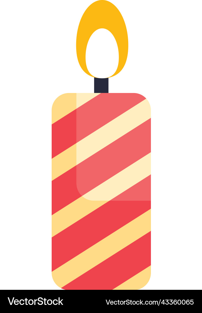 Flat party candle Royalty Free Vector Image - VectorStock