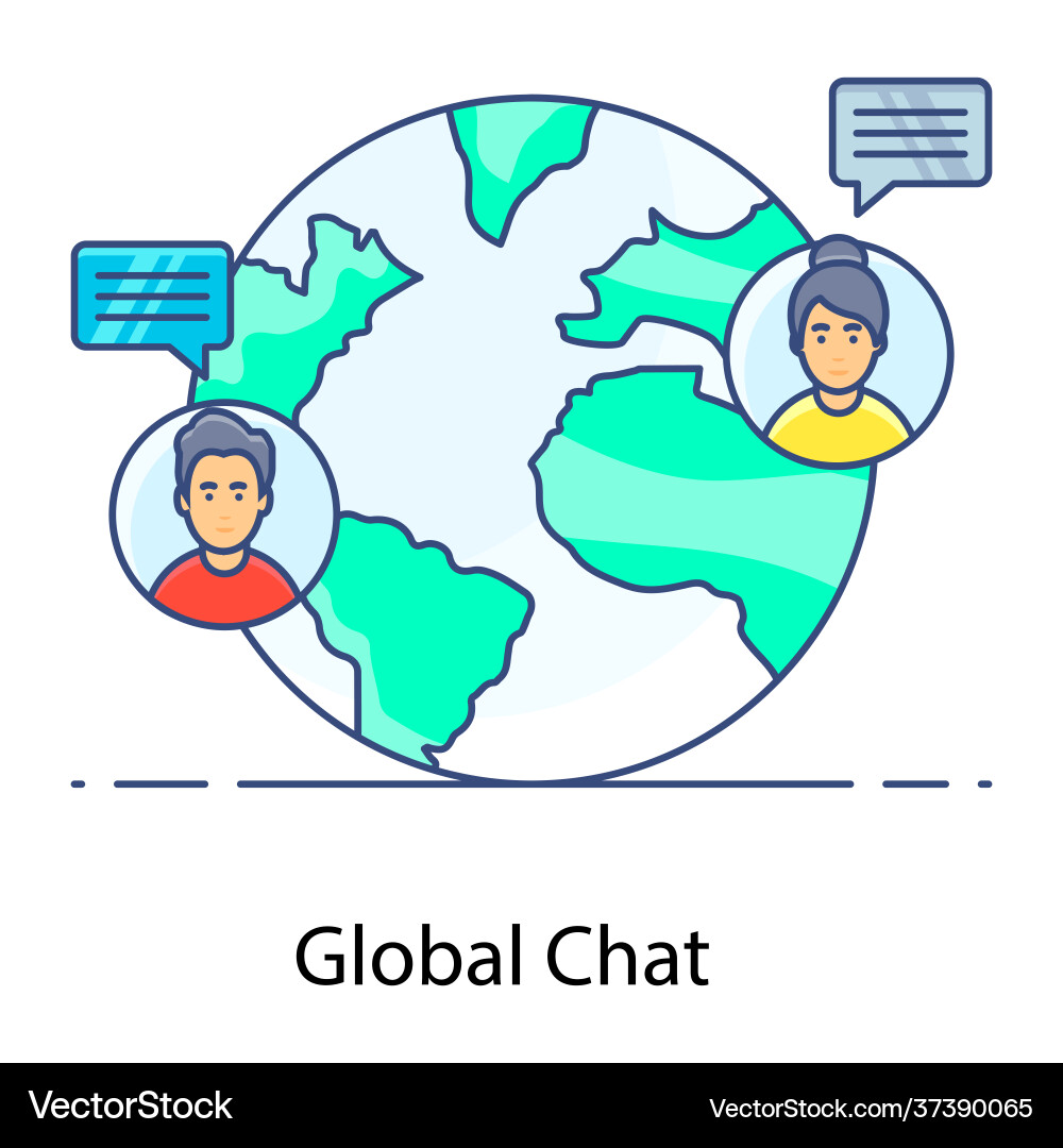 Global chat Royalty Free Vector Image - VectorStock