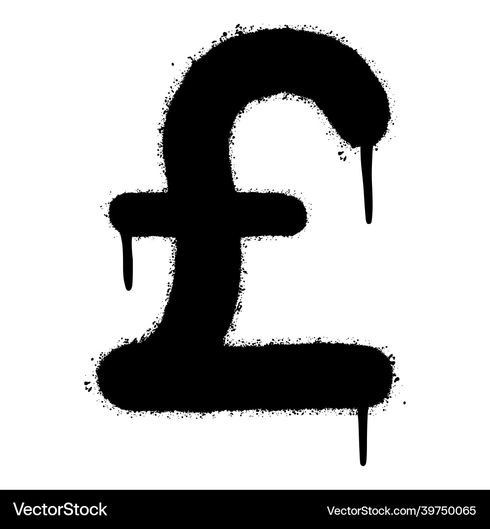 Graffiti pound sign sprayed isolated on white Vector Image