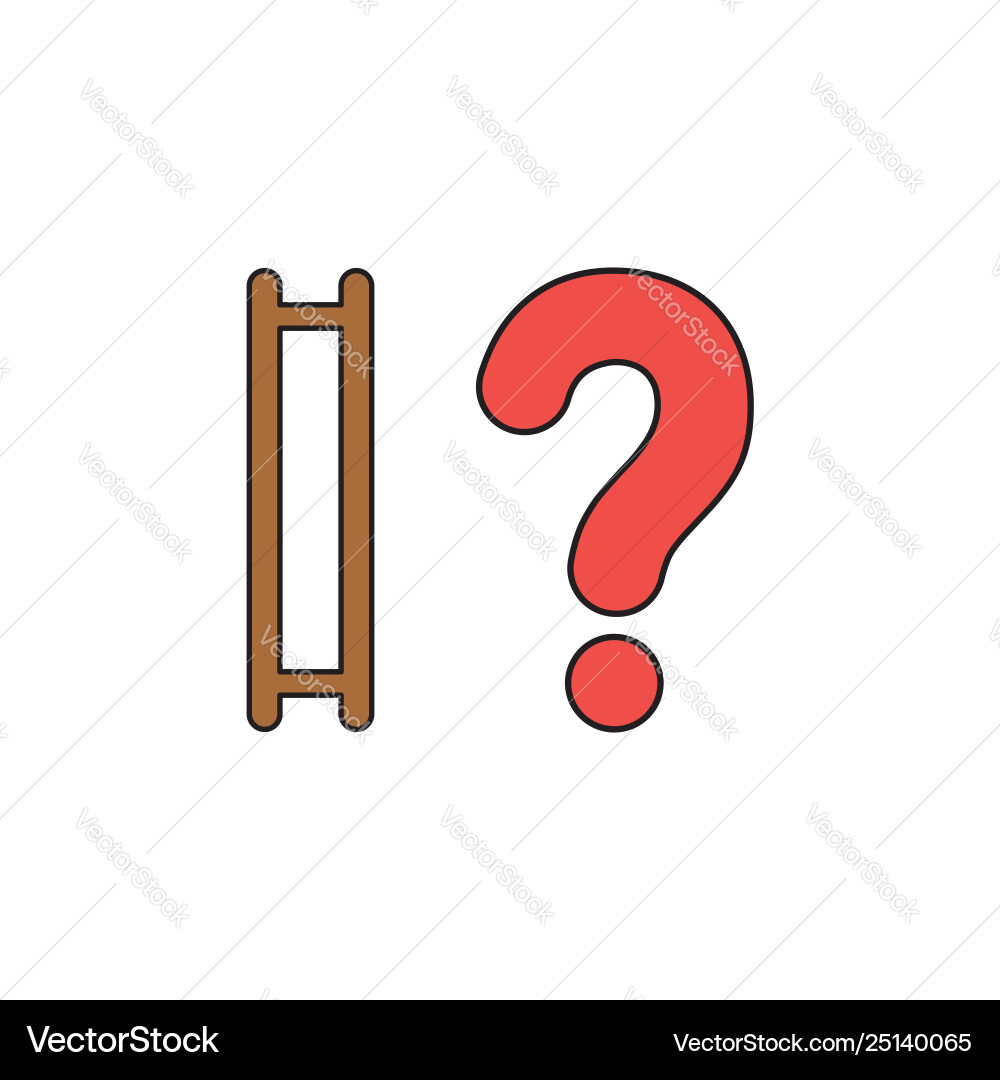 Icon concept wooden ladder without steps Vector Image