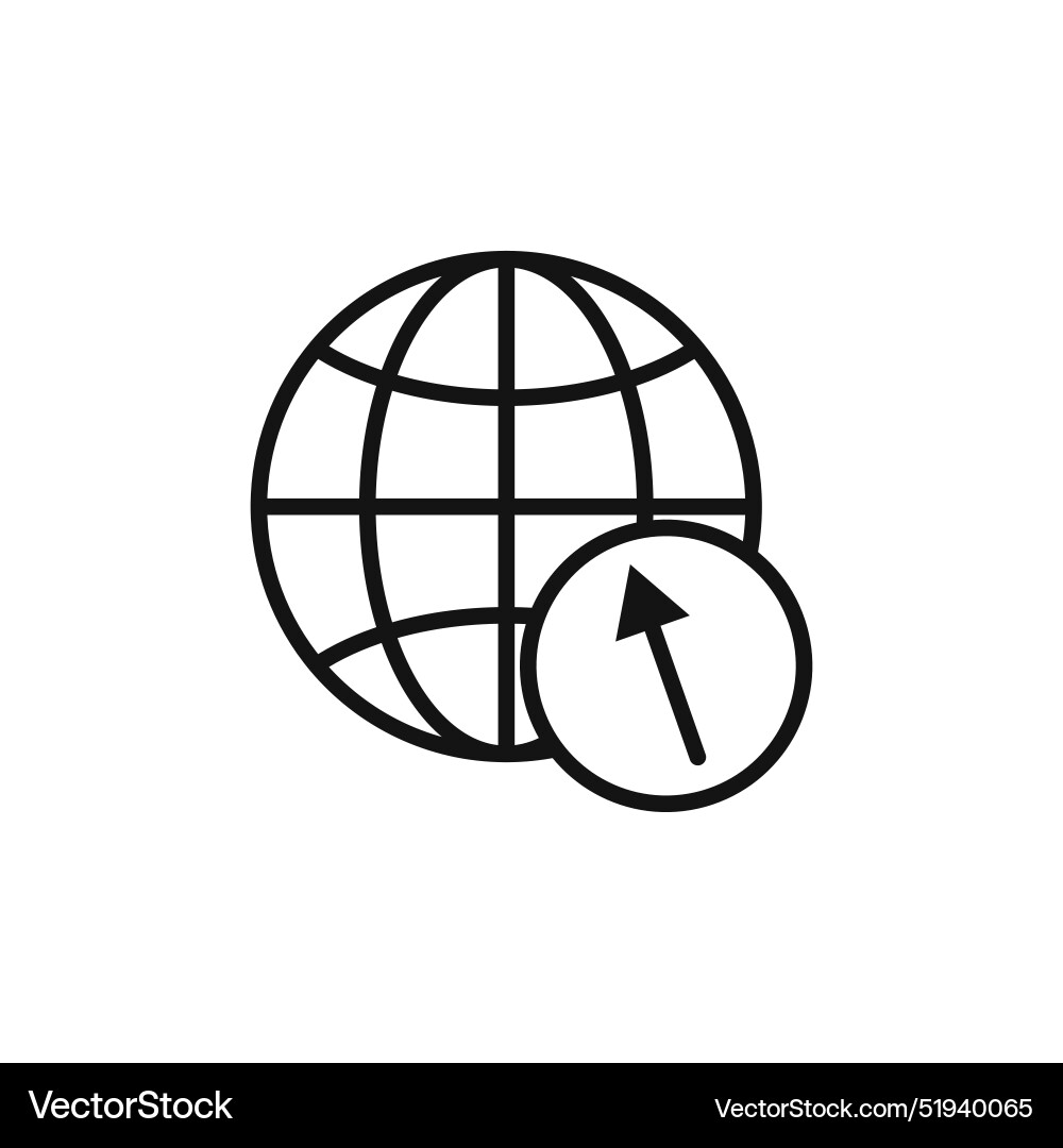 Internet icon logo sign outline Royalty Free Vector Image
