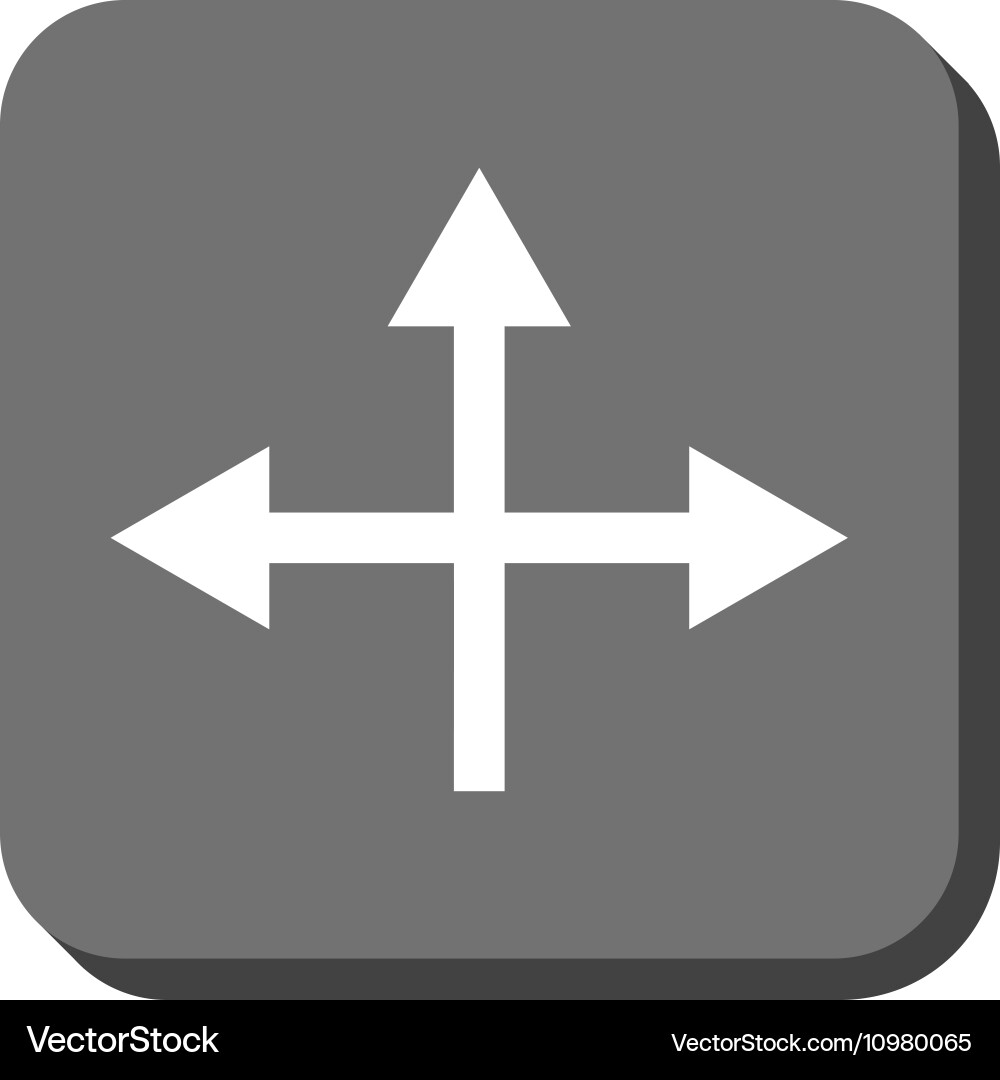 Intersection directions rounded square icon Vector Image