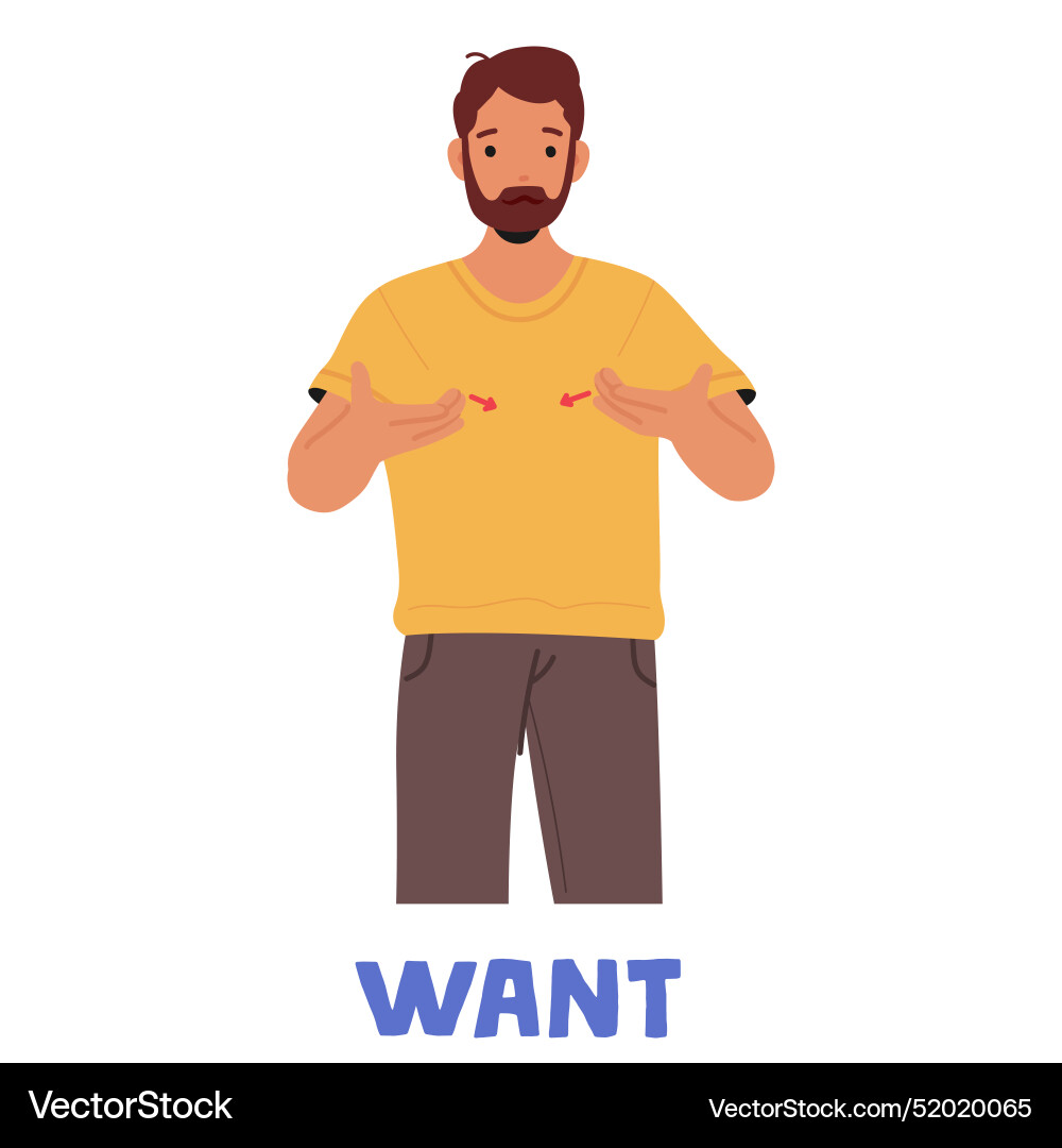 Man demonstrating american sign language Vector Image