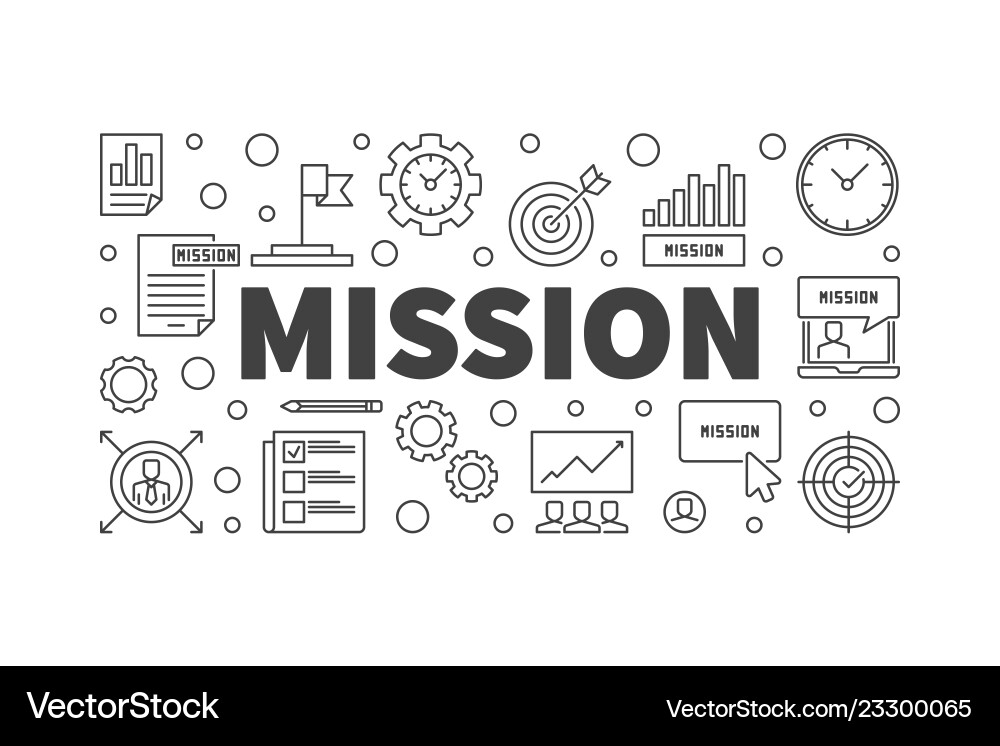 Mission horizontal in outline Royalty Free Vector Image
