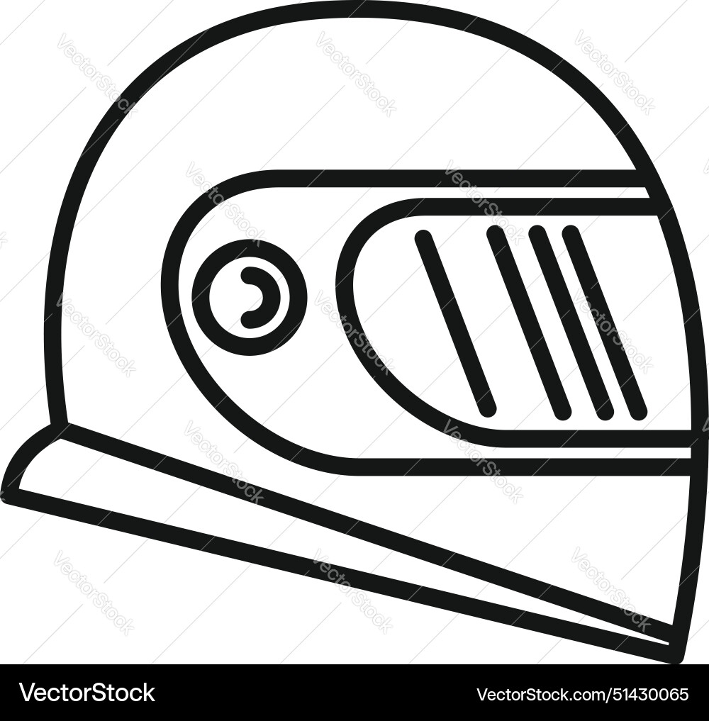 Motorcycle helmet line art Royalty Free Vector Image