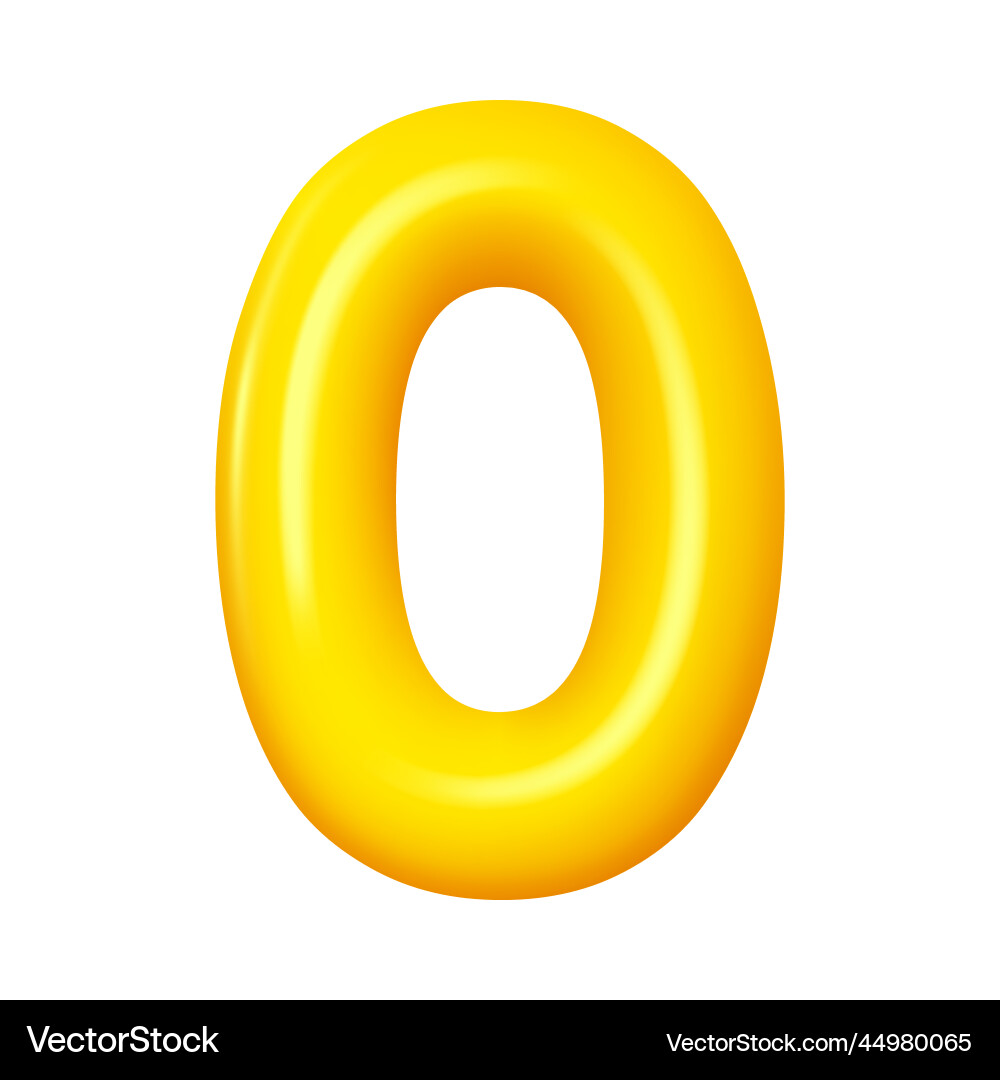 Null number 3d numeral anniversary elegant sign Vector Image