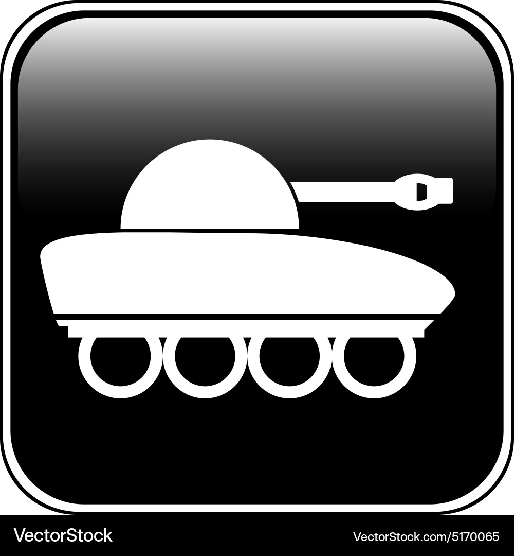 Panzer symbol button Royalty Free Vector Image