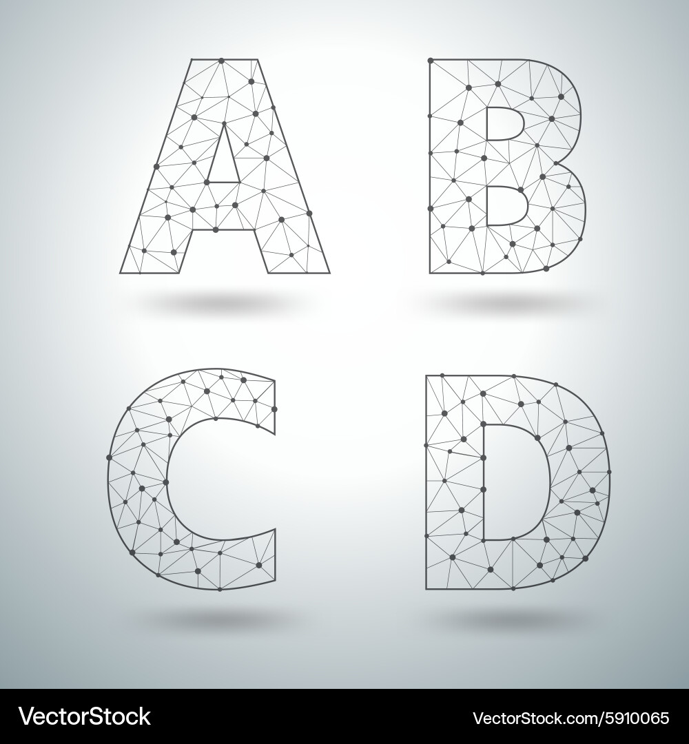 Polygonal Mesh Letters Royalty Free Vector Image