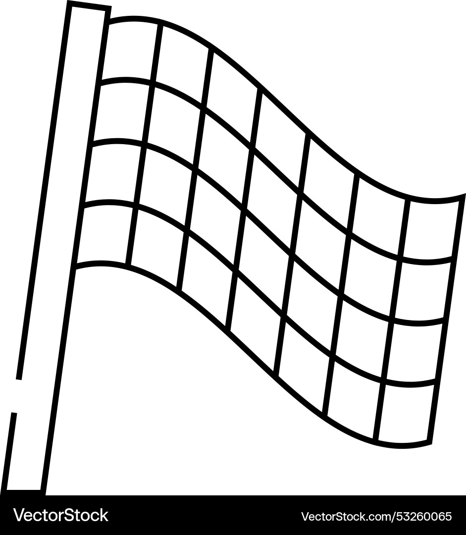 Racing flag line icon Royalty Free Vector Image