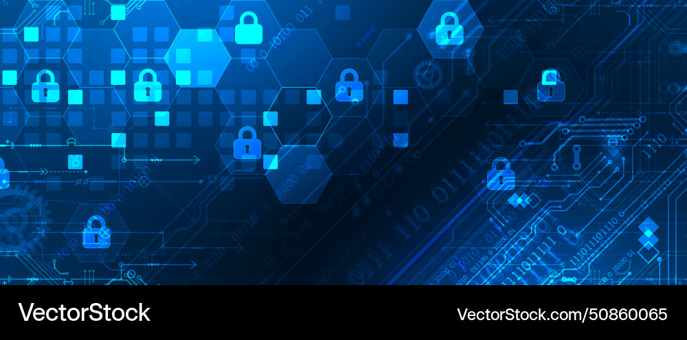 Secure digital background virtual confidential Vector Image