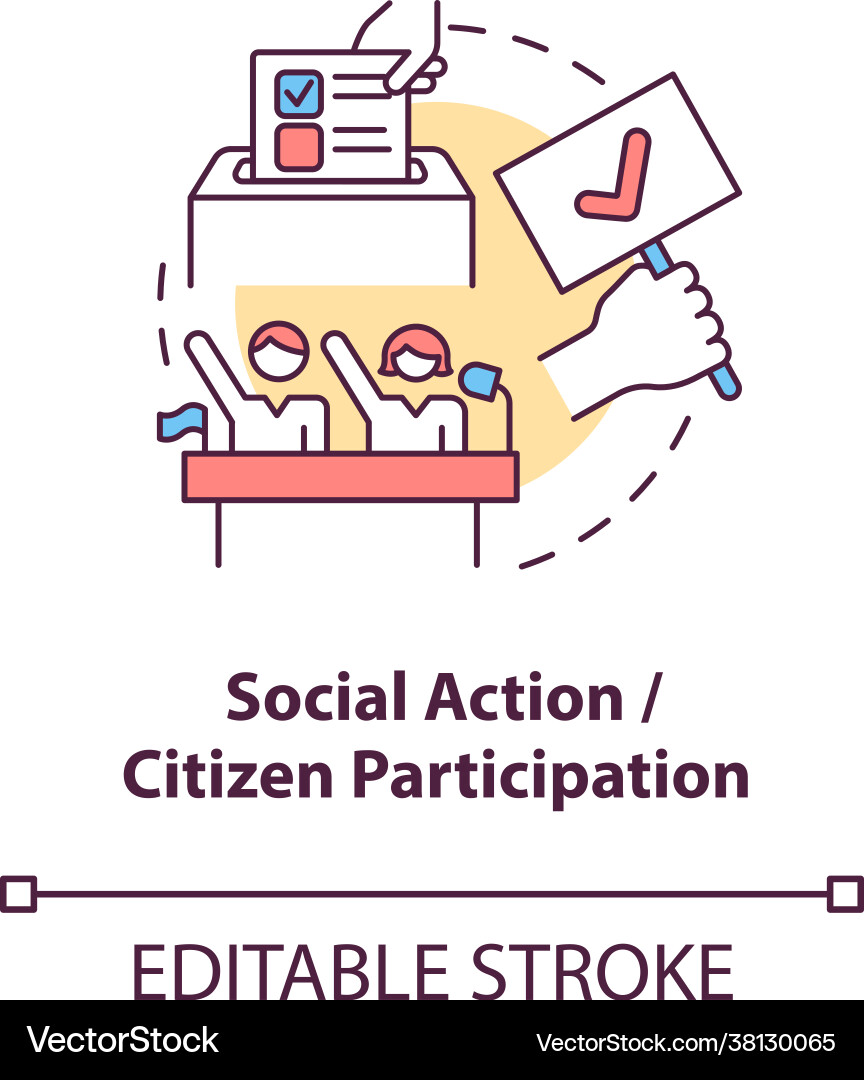 Social action and citizen participation concept Vector Image