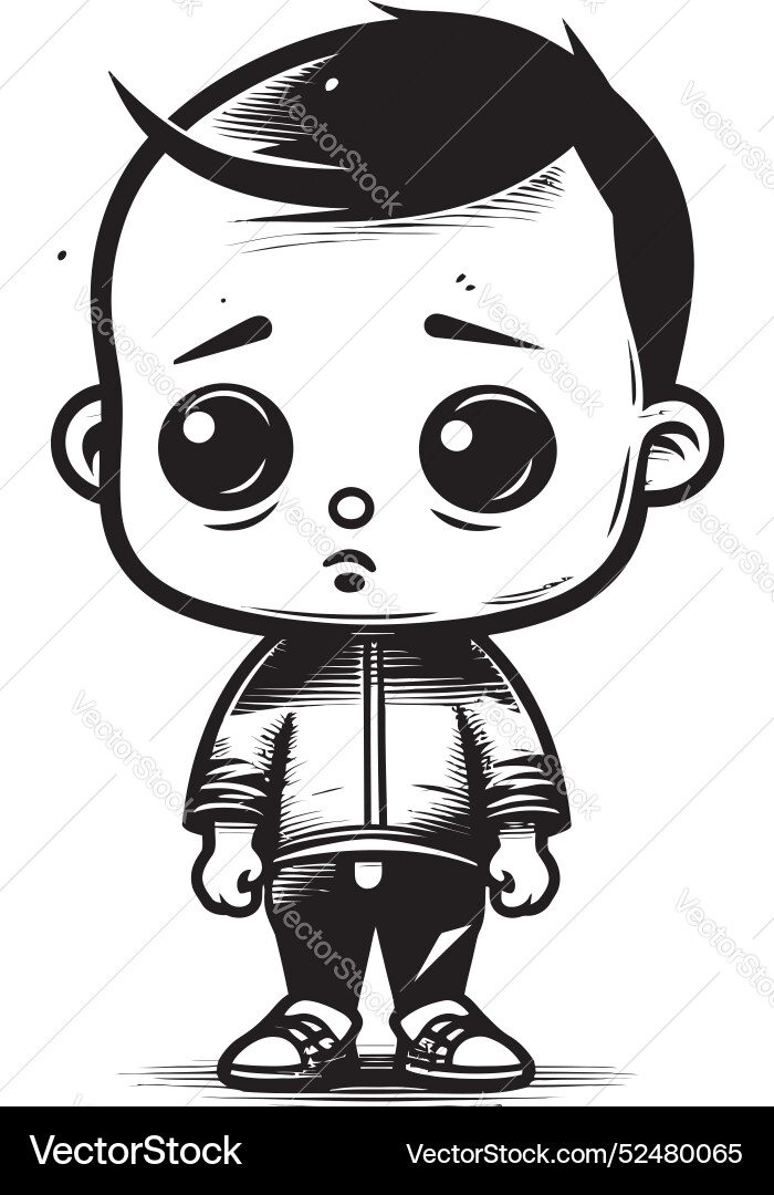 Tearful tyler cartoon boy logo dejected Royalty Free Vector