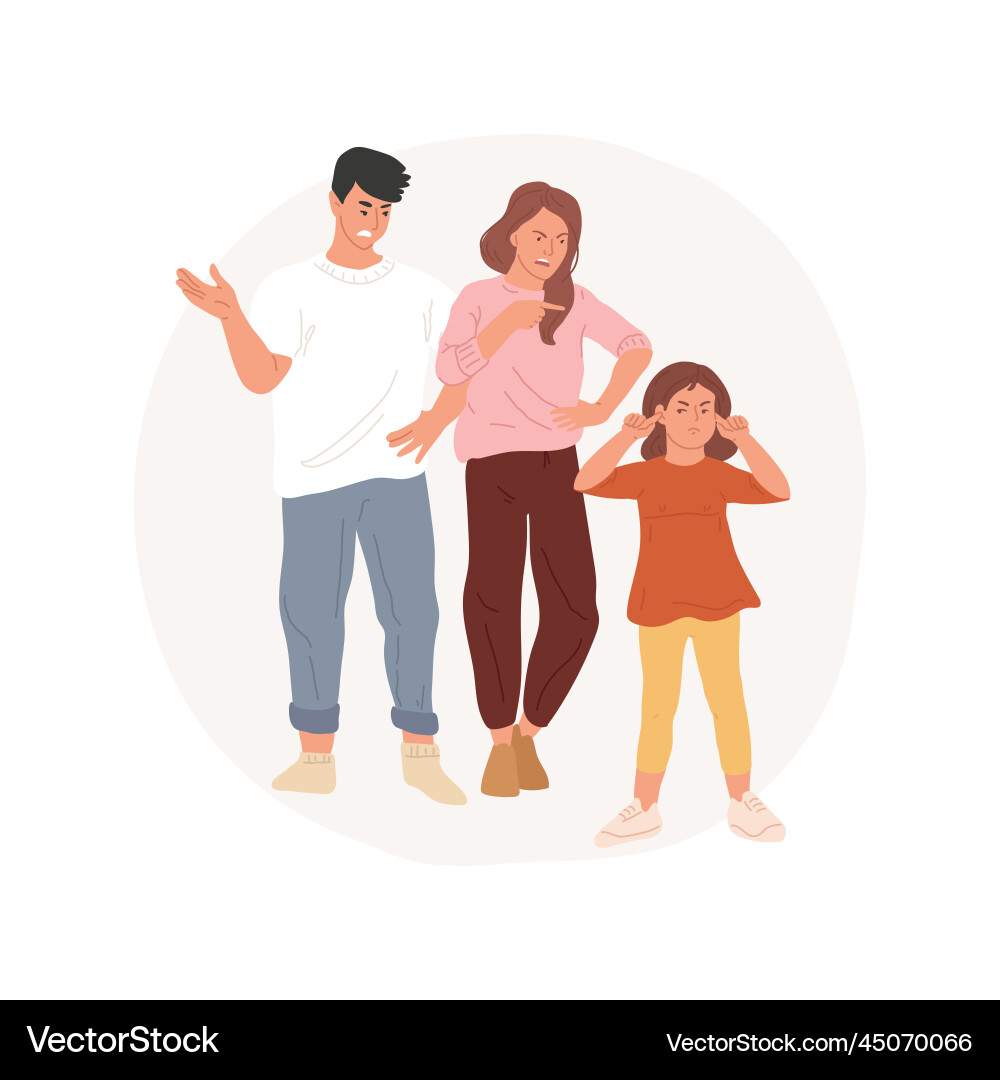 Arguing with parents isolated cartoon Royalty Free Vector