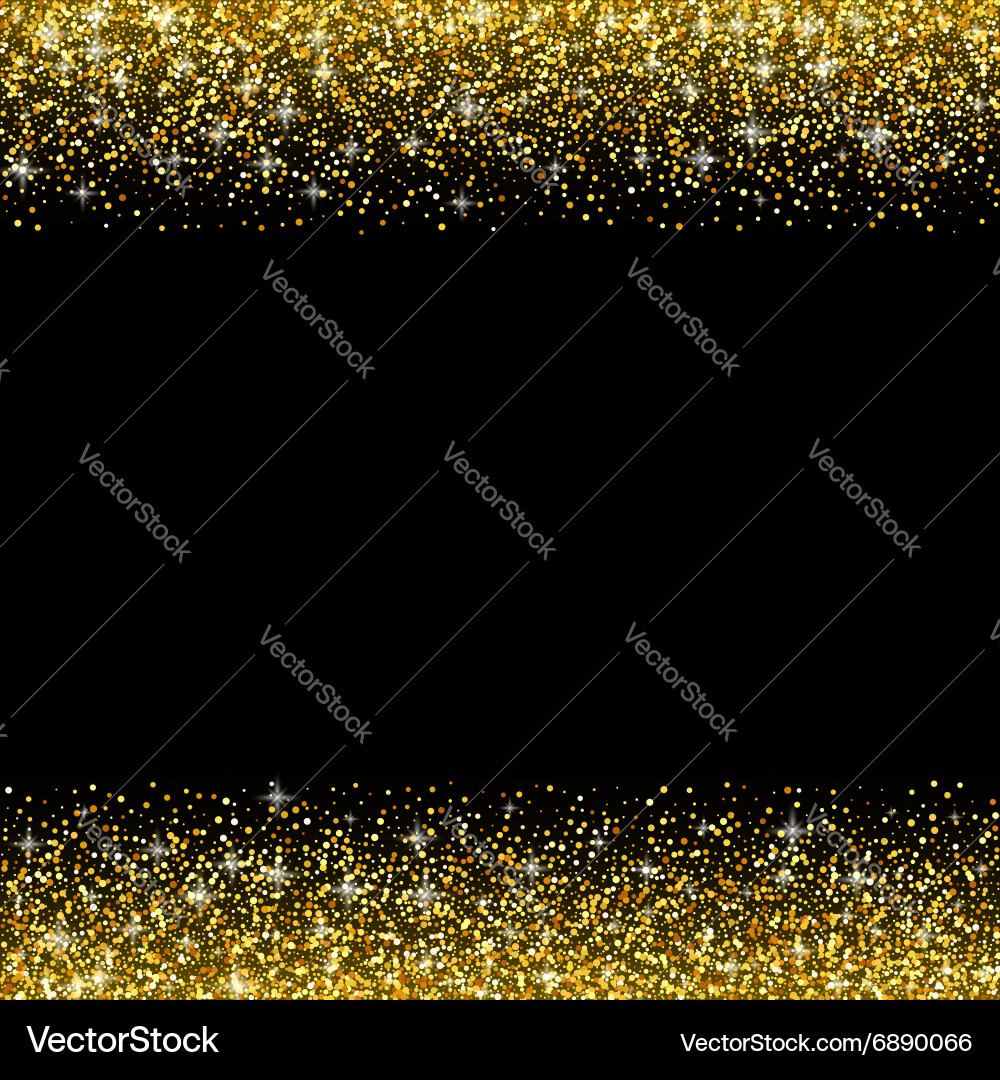 Black background with gold glitter sparkle Vector Image