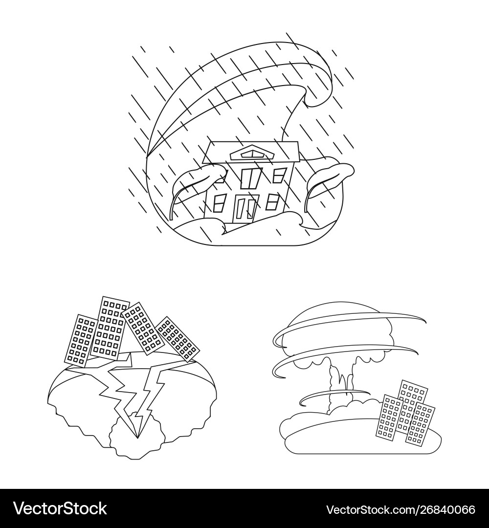 Cataclysm and disaster sign Royalty Free Vector Image