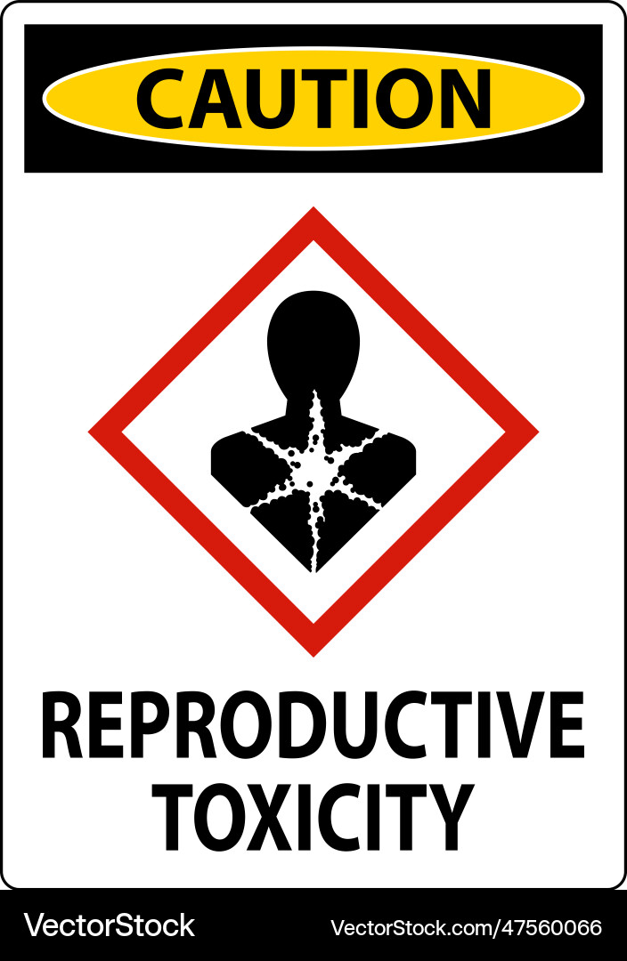 Caution reproductive toxicity ghs sign on white Vector Image
