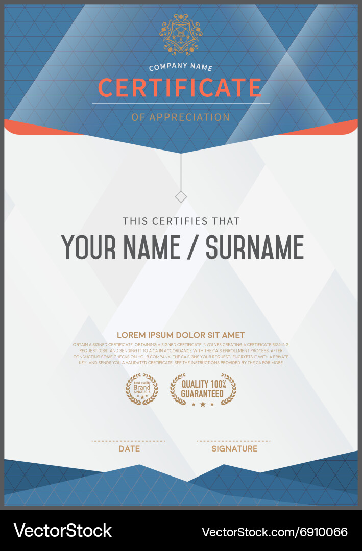 Certificate Royalty Free Vector Image - VectorStock