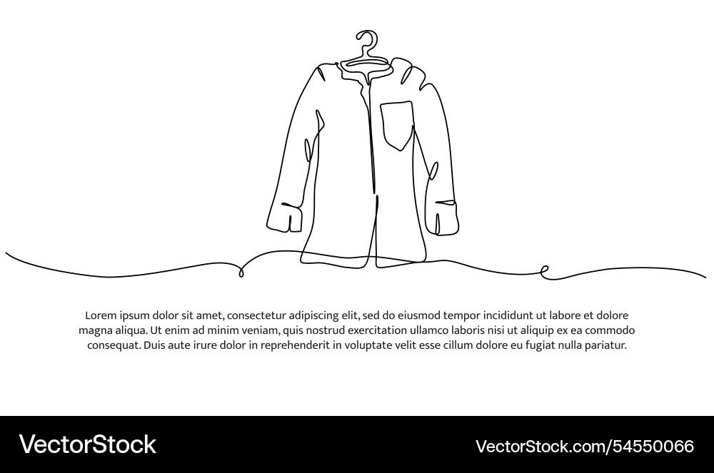 Continuous one line design of long sleeve Vector Image