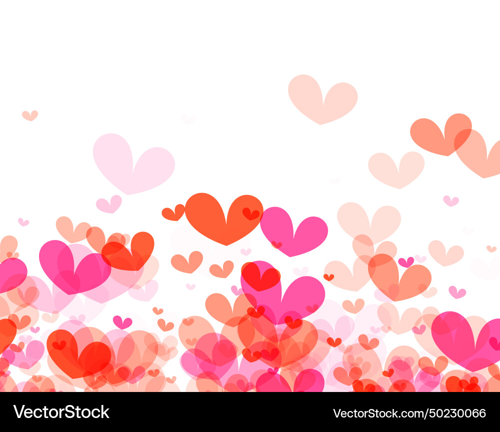 Dense cluster of hearts at the bottom Royalty Free Vector