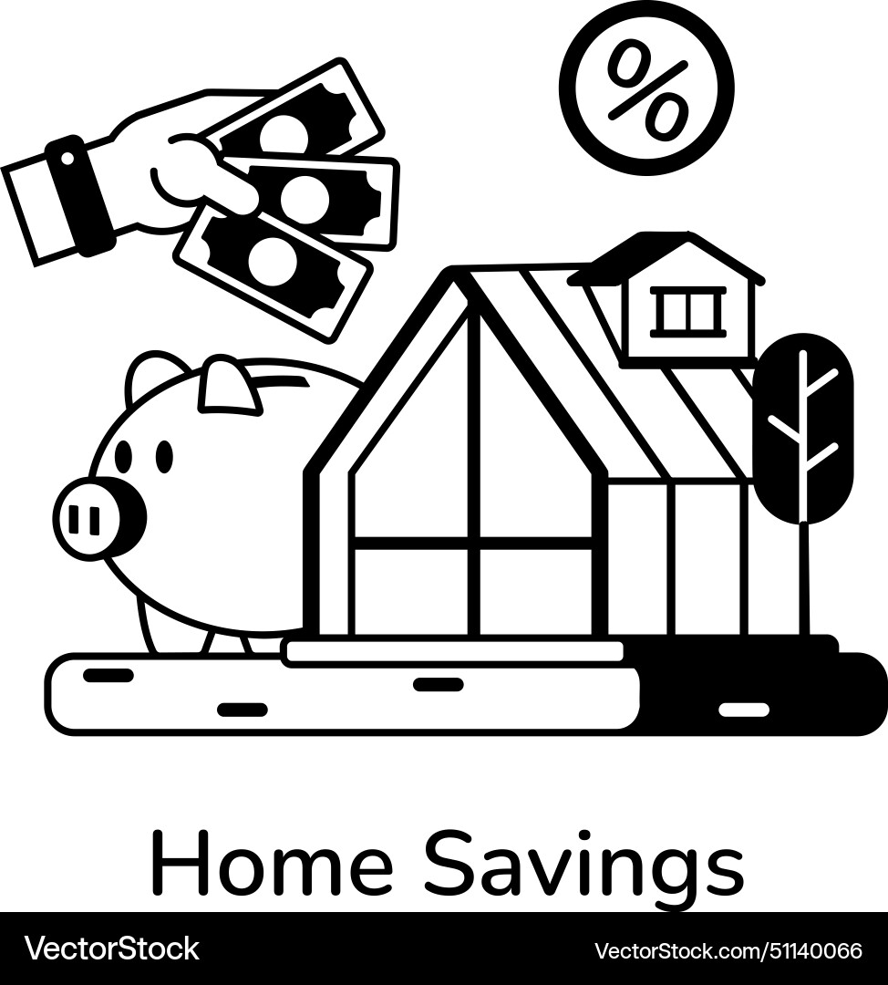 Home savings Royalty Free Vector Image - VectorStock