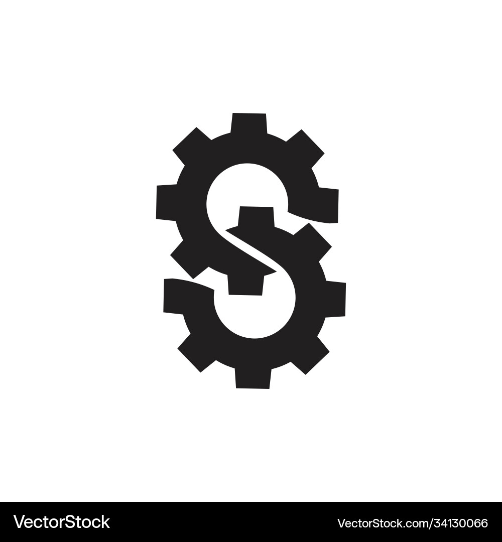Industrial Cog S Letter Logo Royalty Free Vector Image