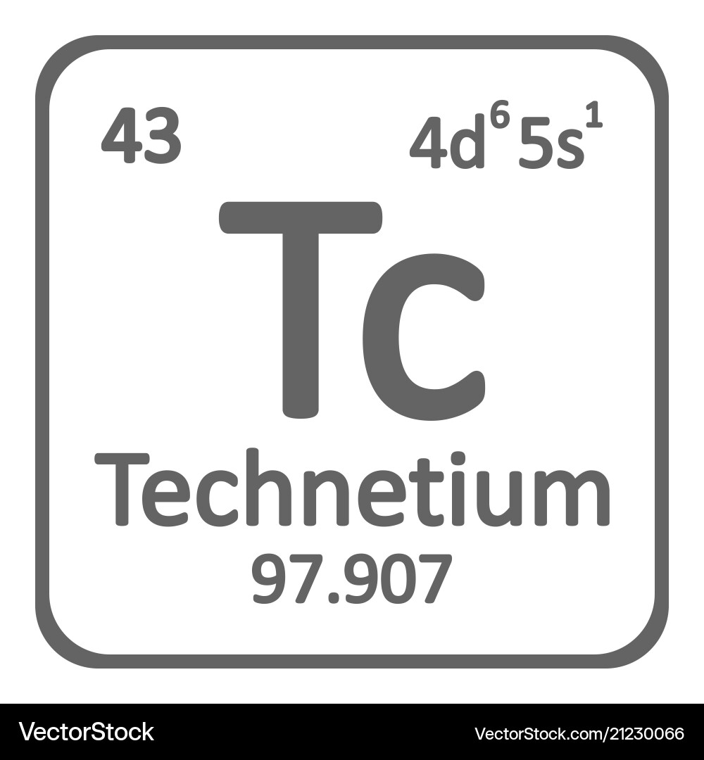 Periodic table element technetium icon Royalty Free Vector