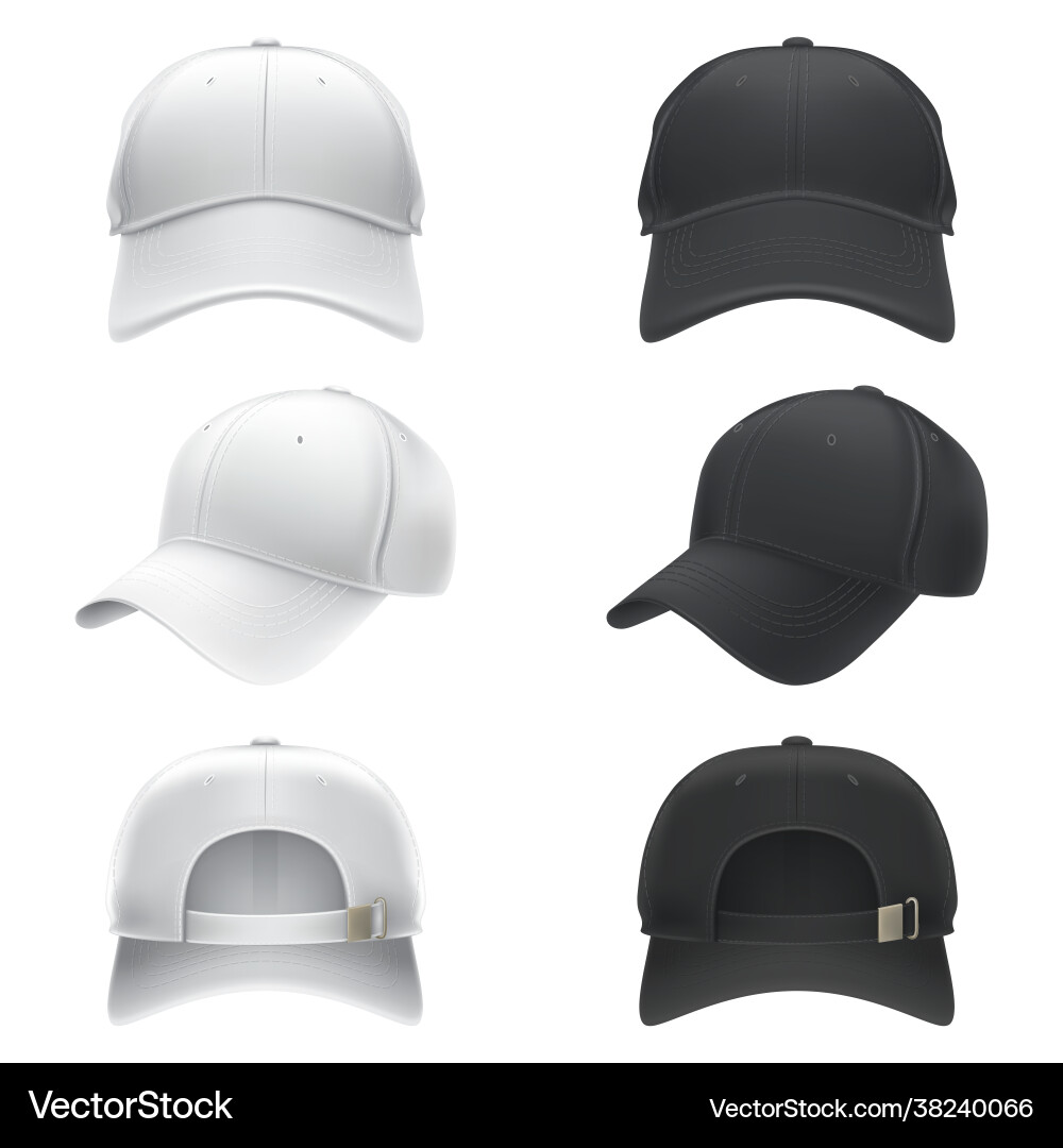 Realistic a white and black textile baseball Vector Image