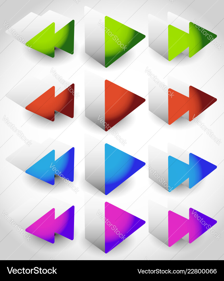 Rewind play fast forward navigation buttons Vector Image