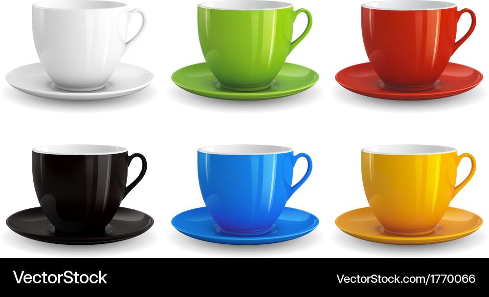 Set of cups Royalty Free Vector Image - VectorStock