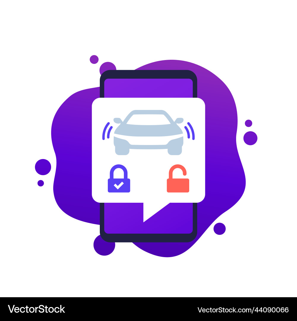 Smart lock for a car mobile app design Royalty Free Vector