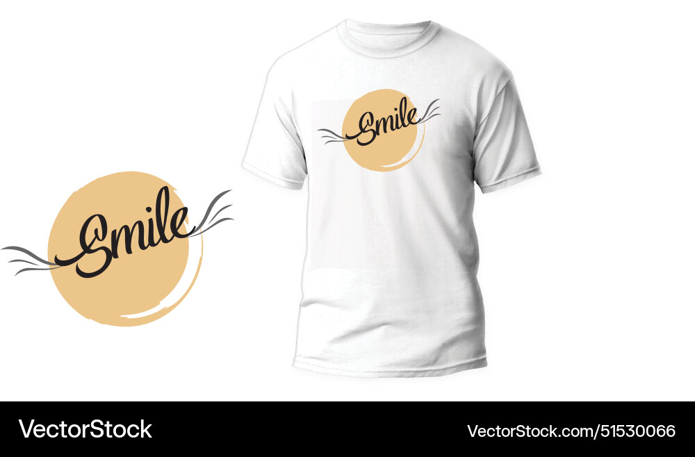 Smile text design t-shirt mockup Royalty Free Vector Image