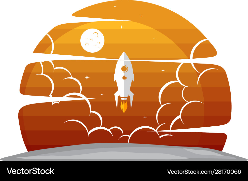 Space exploration shuttle ship logo icon sign Vector Image
