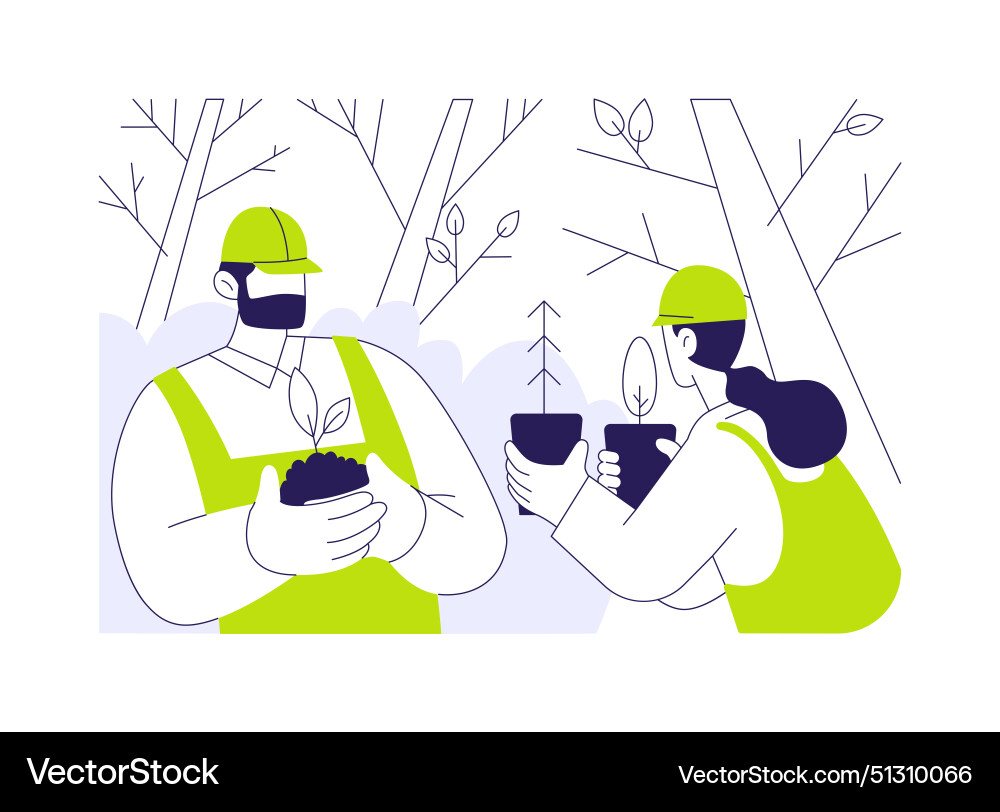 Sustainable forest management abstract concept Vector Image