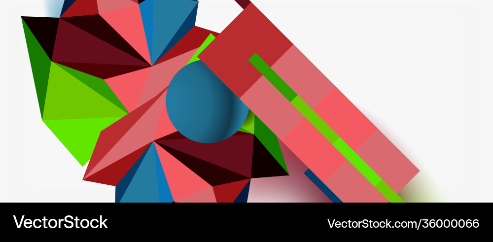 Trendy 3d geometric composition design template Vector Image