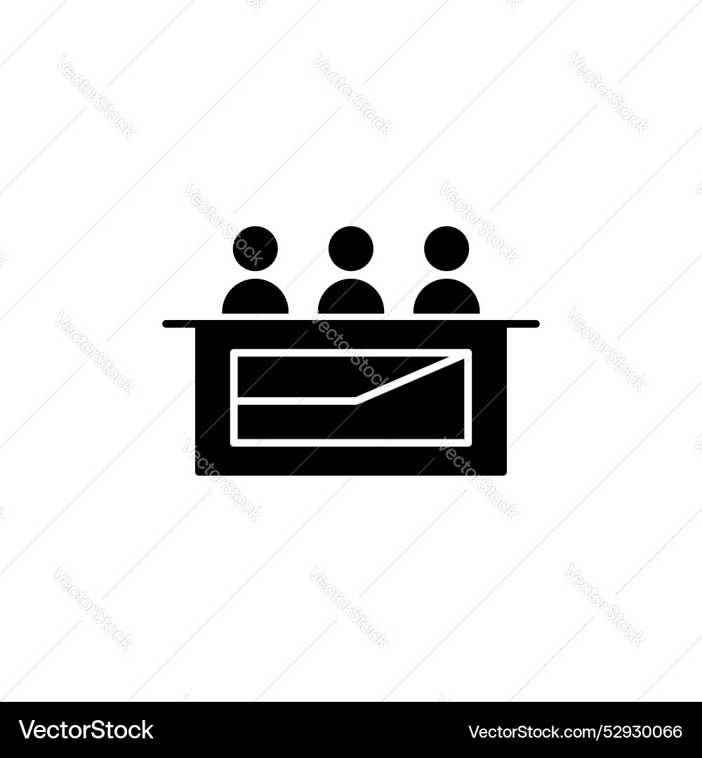 Trial by jury icon set meeting panel symbol Vector Image