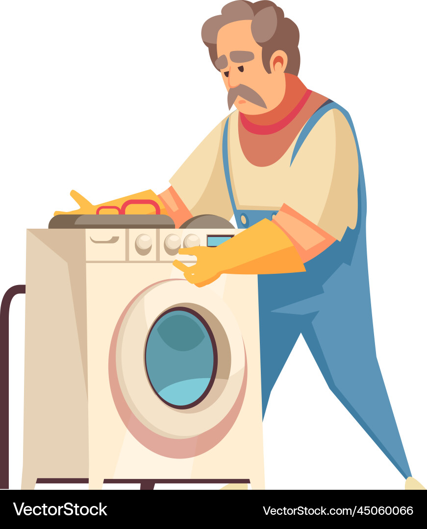 Washing Machine Repair Royalty Free Vector Image
