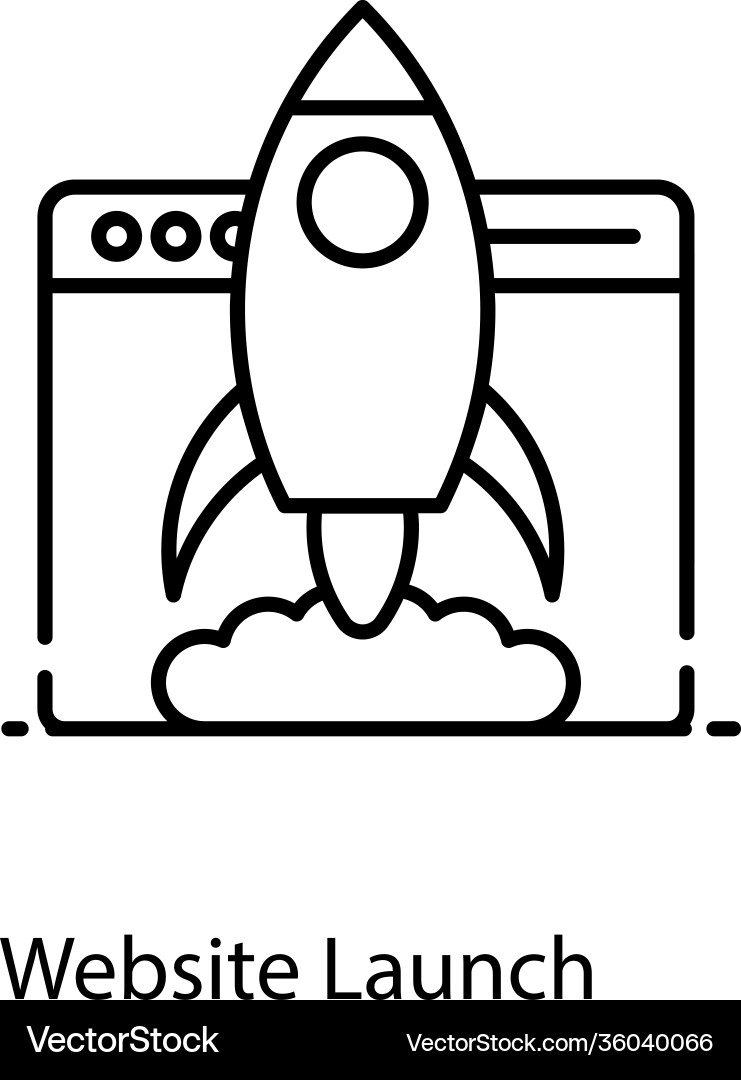 Website launch Royalty Free Vector Image - VectorStock