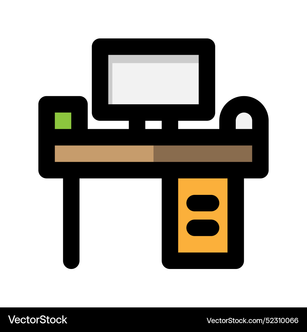 Workbench icon furniture work desk office Vector Image