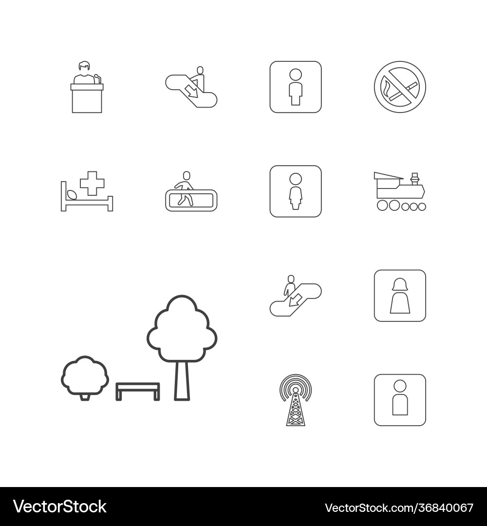 13 public icons Royalty Free Vector Image - VectorStock