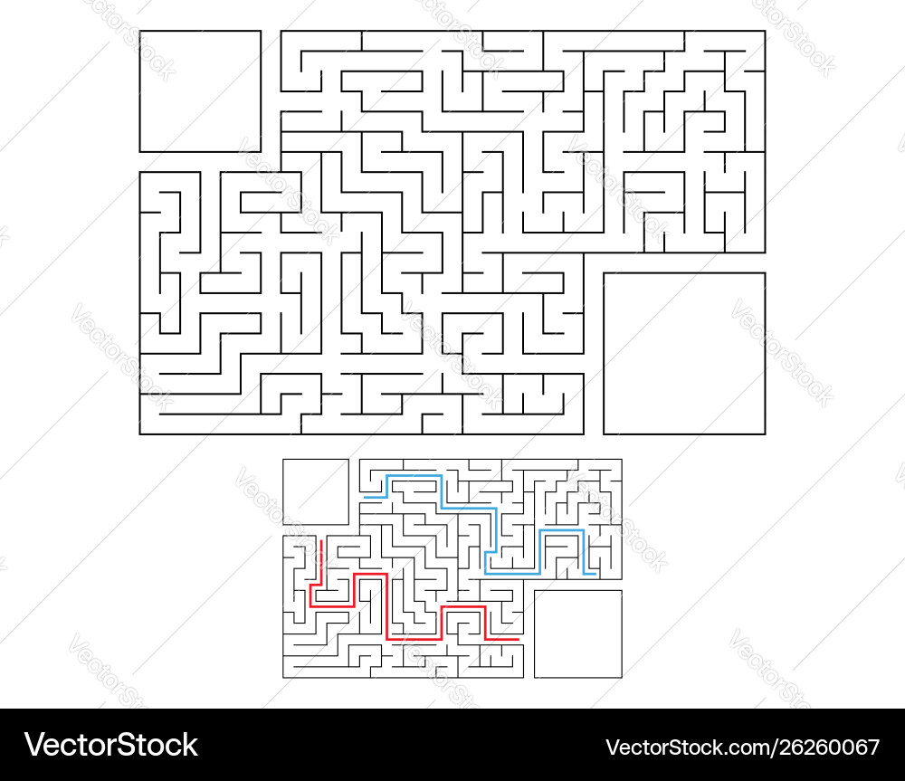 Abstract rectangular maze game for kids puzzle Vector Image