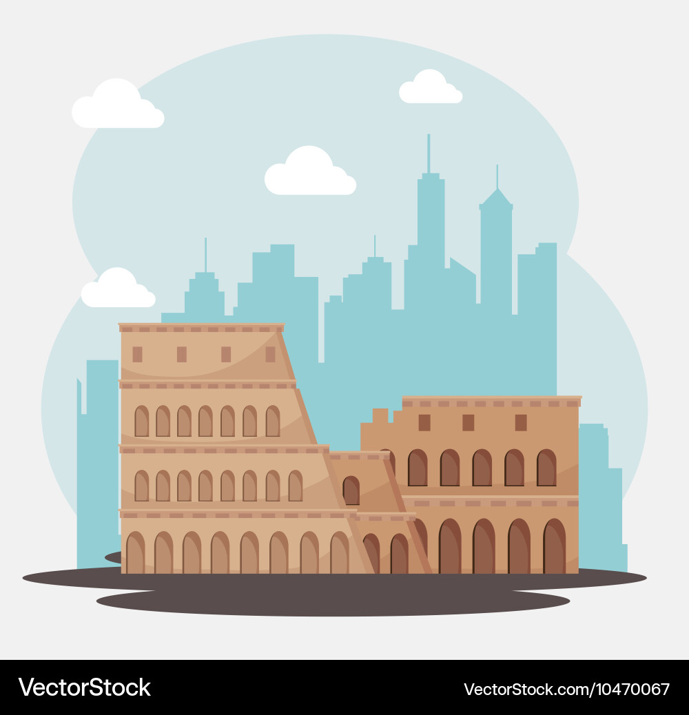 Architecture italian culture isolated Royalty Free Vector