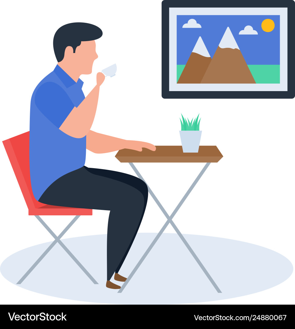 Drinking tea Royalty Free Vector Image - VectorStock