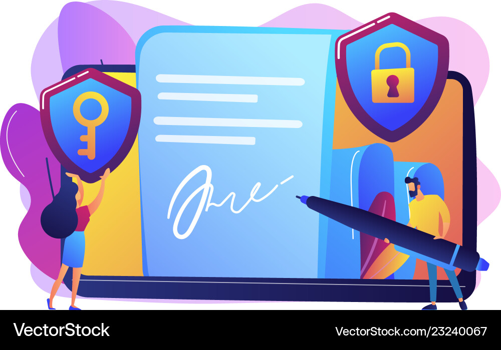 Electronic signature concept Royalty Free Vector Image