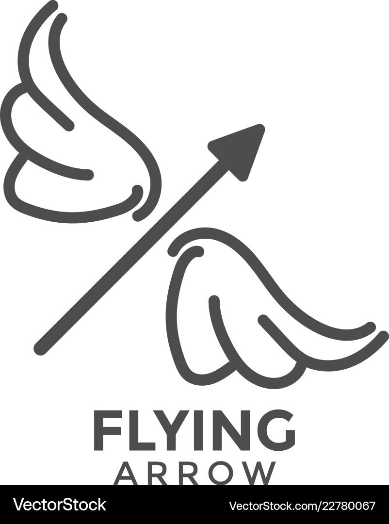 Flying arrow graphic design template Royalty Free Vector